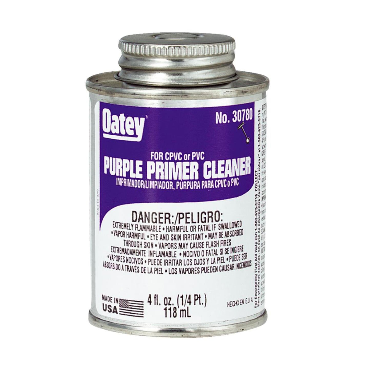 Oatey 4 Oz. Purple Pipe and Fitting Primer/Cleaner for PVC/CPVC ...