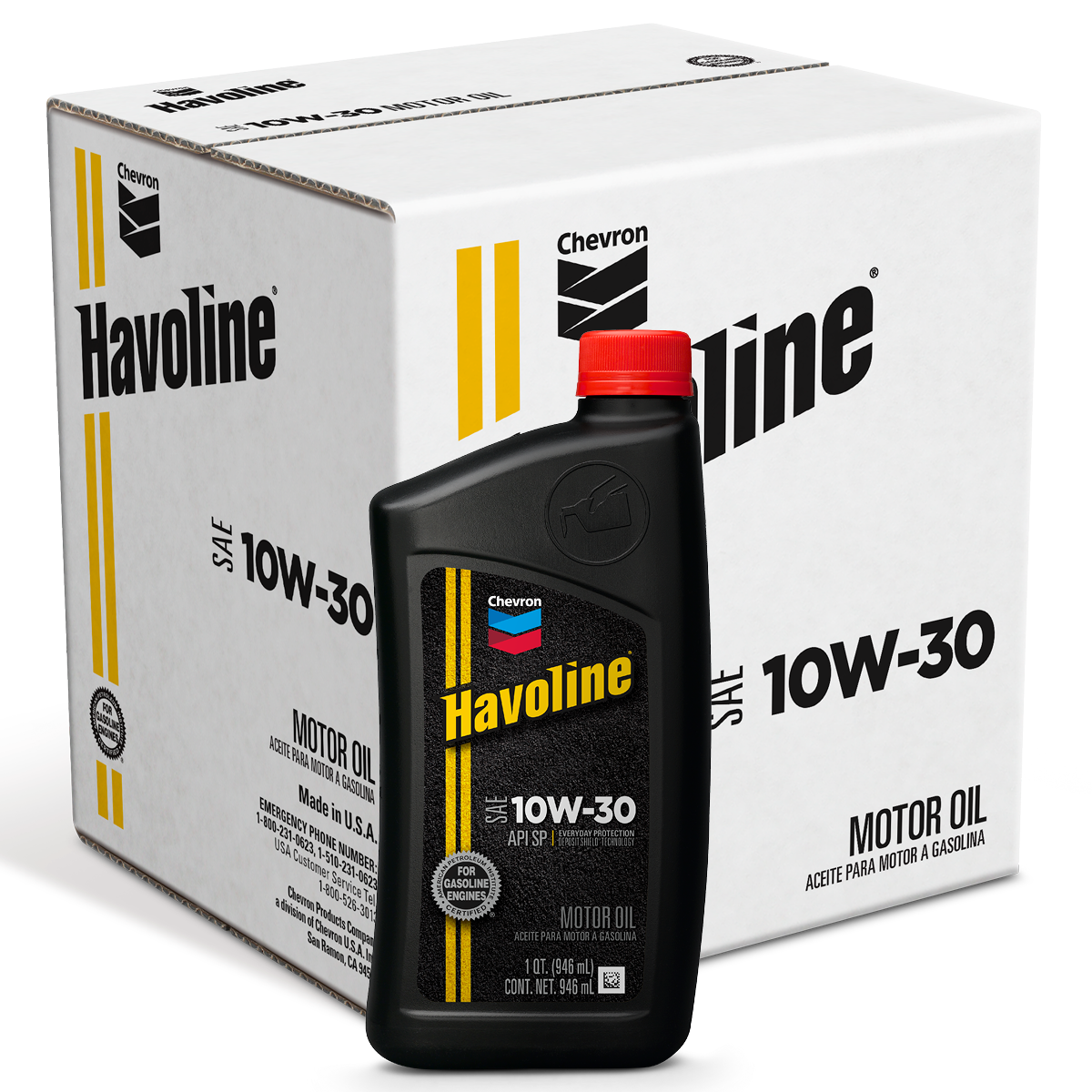 Chevron Havoline Motor Oil 10W-30 Quart Case 1 Quart - Guntersville ...
