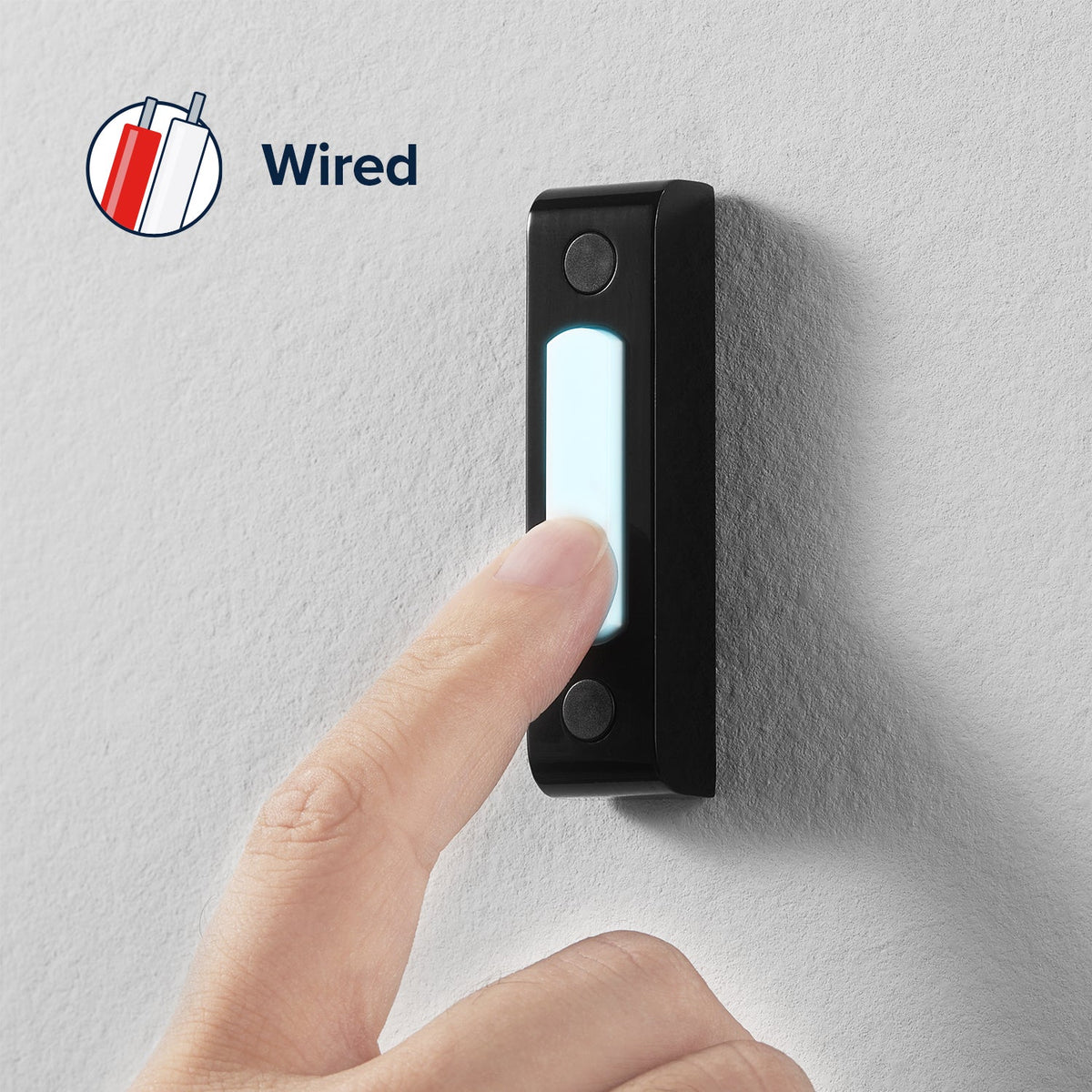 Globe Heath Zenith Black Metal Wired Lighted Push Doorbell Button ...